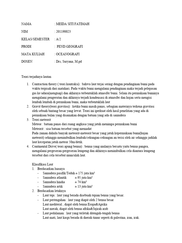 Tugas Oceanografi | PDF