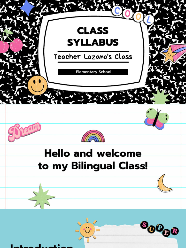 Colorful Scrapbook Nostalgia Class Syllabus Blank Education ...