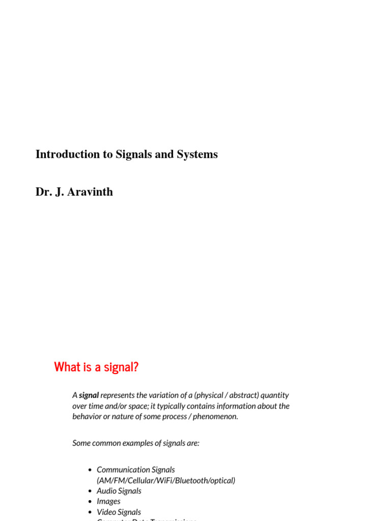 Signals and Systems Overview Guide | PDF