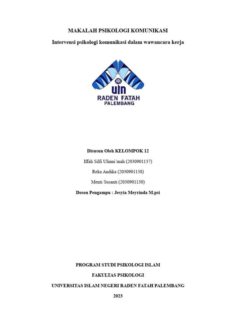 Makalah Kel 12 Psikom | PDF