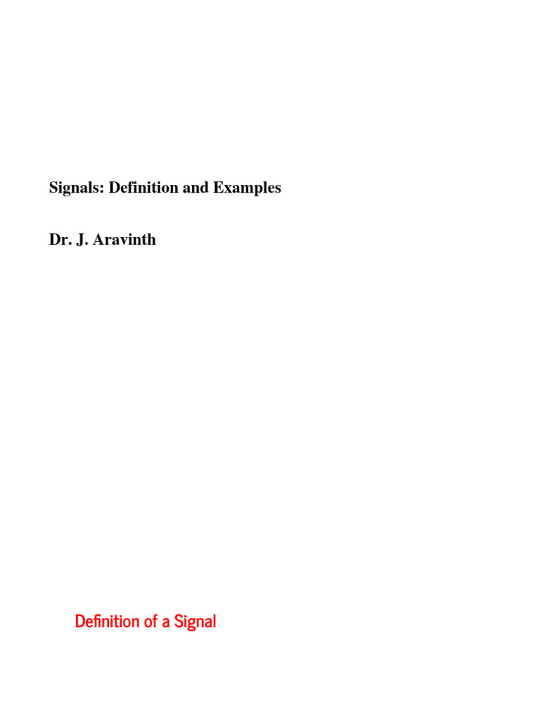 2 - Signals Definition and Examples | PDF | Discrete Time And Continuous Time | Function ...