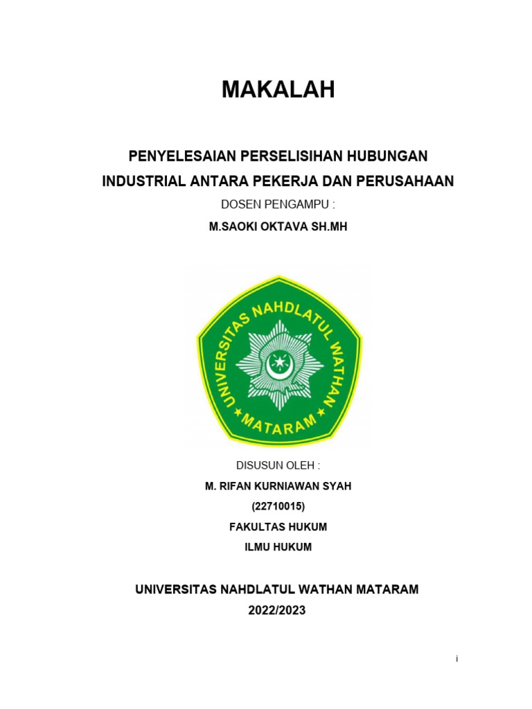 Tgs Ketenagakerjaan MKLH | PDF