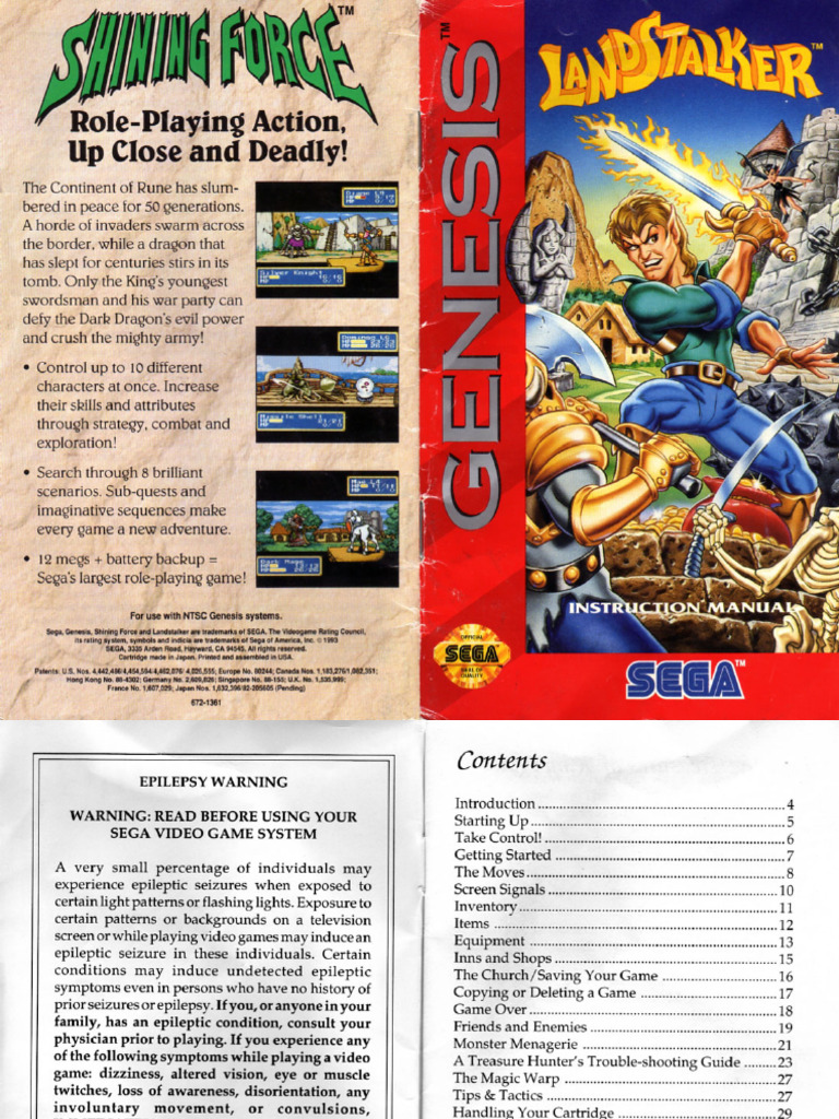 Landstalker Manual (U) | PDF