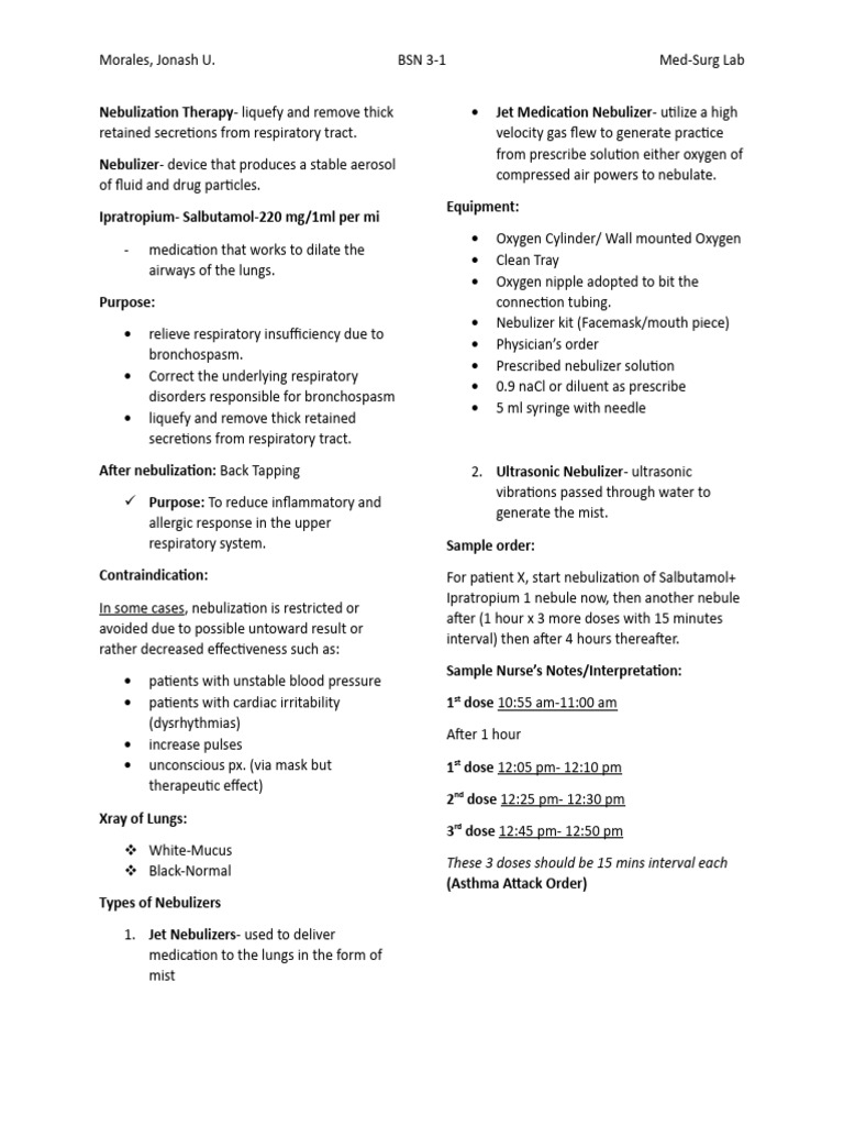 Nebulization Therapy | PDF | Respiratory System | Clinical Medicine