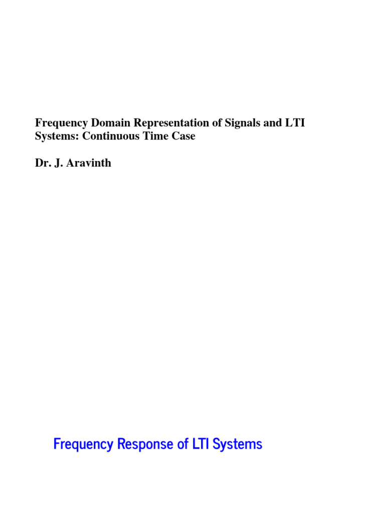 9 - Frequency Domain Representation of Signals and LTI Systems ...