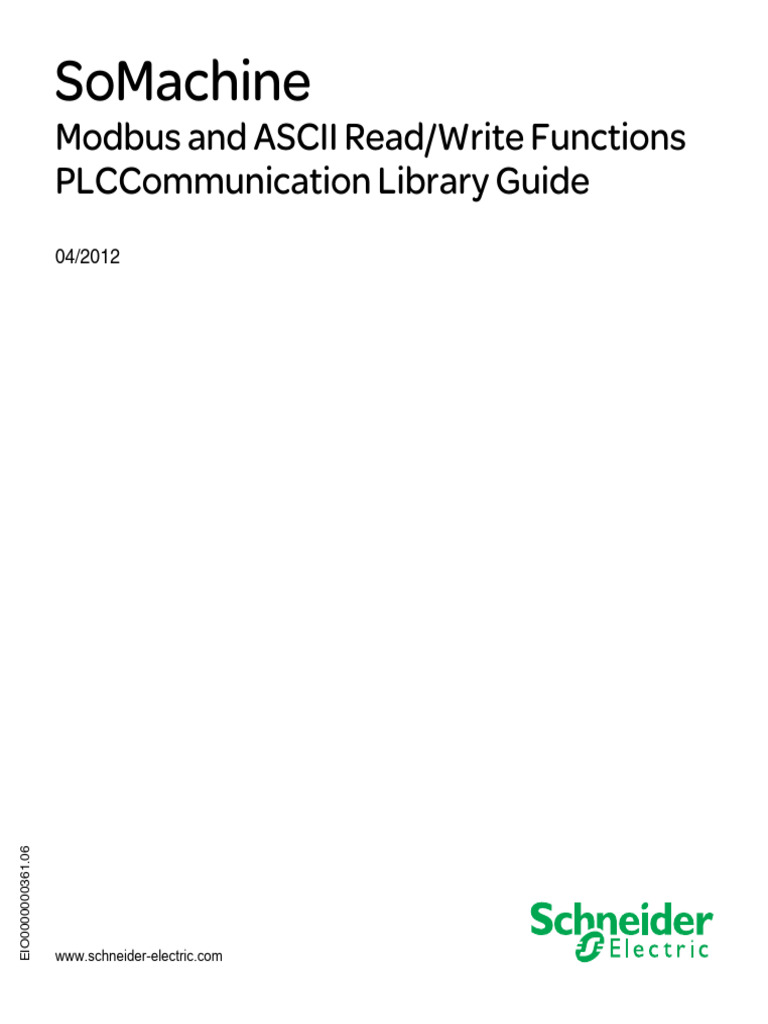 Somachine Modbus And Ascii Read Write Functions Berger Pdf Digital Technology