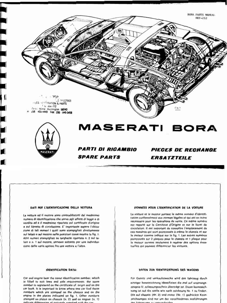 Maserati Bora Parts Manual | PDF