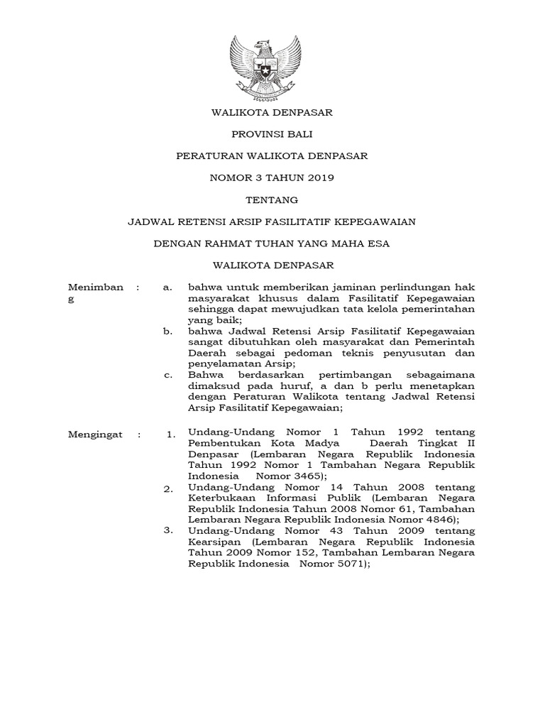 Jra Fasilitatif Kepegawaian | PDF