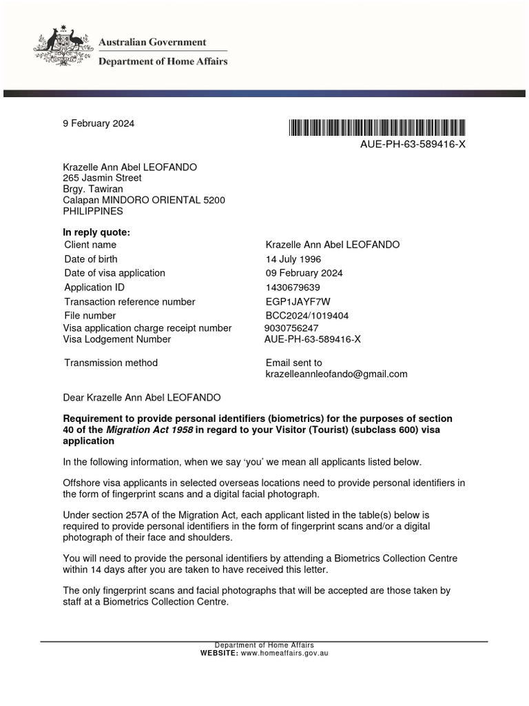 Visitor Visa Biometrics Requirement | PDF | Biometrics | Privacy
