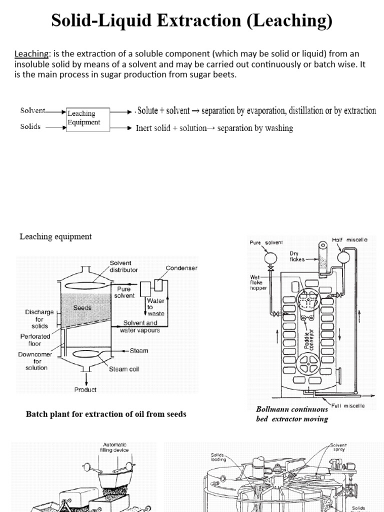 Solid-Liquid Extraction (Leaching) - 1 | PDF | Solubility | Chemical ...