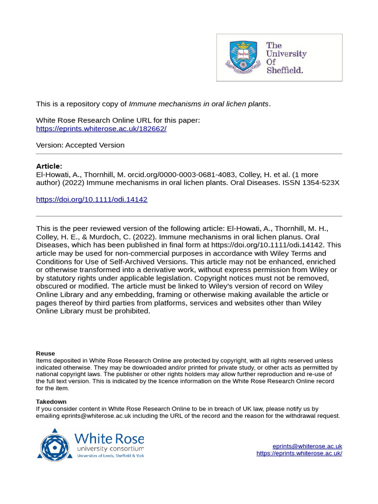 Asma El Howati OLP Review Revised Endnote | PDF | T Helper Cell | T Cell