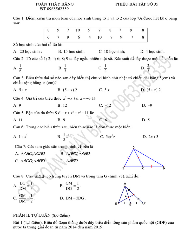 Toán 7 phiếu BTVN 35 | PDF
