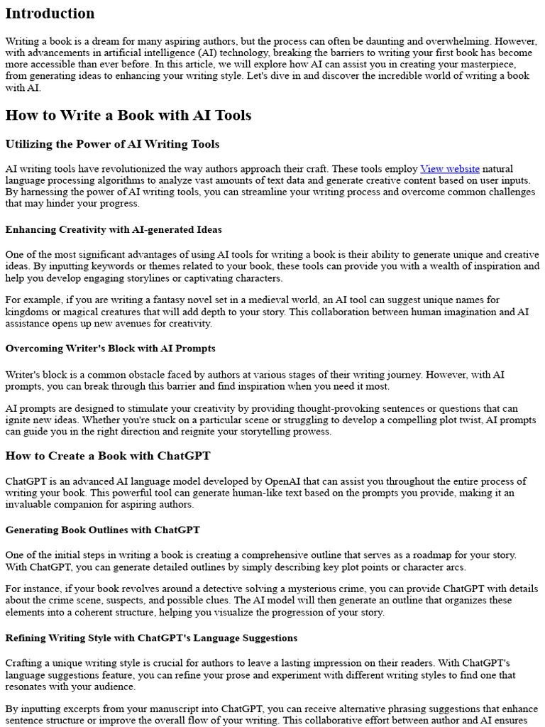 Breaking Barriers: Writing Your First Book With AI Assistance 158414 ...
