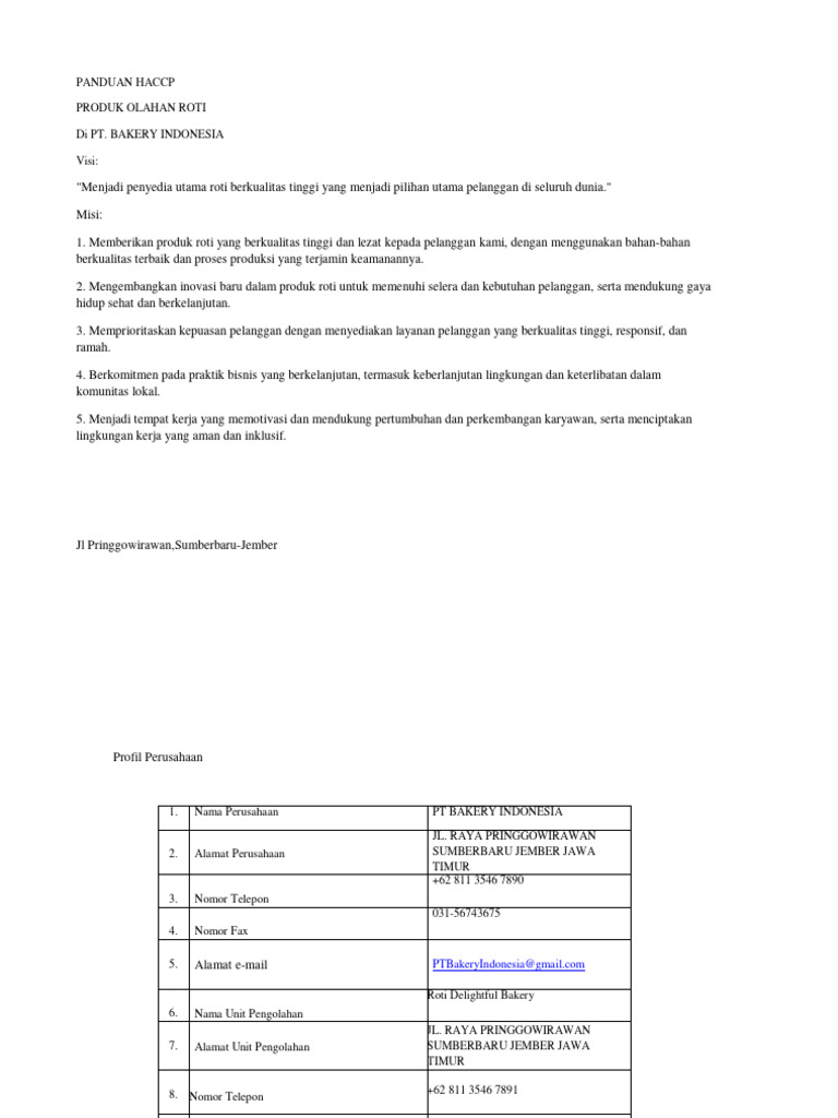 Latihan Membuat Panduan-Rencana HACCP-1 Cindy Maratus Sholikha | PDF