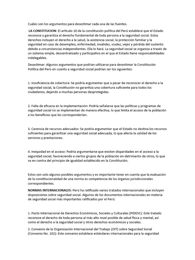 Cuáles Son Los Argumentos para Desestimar Cada Una de Las Fuentes ...