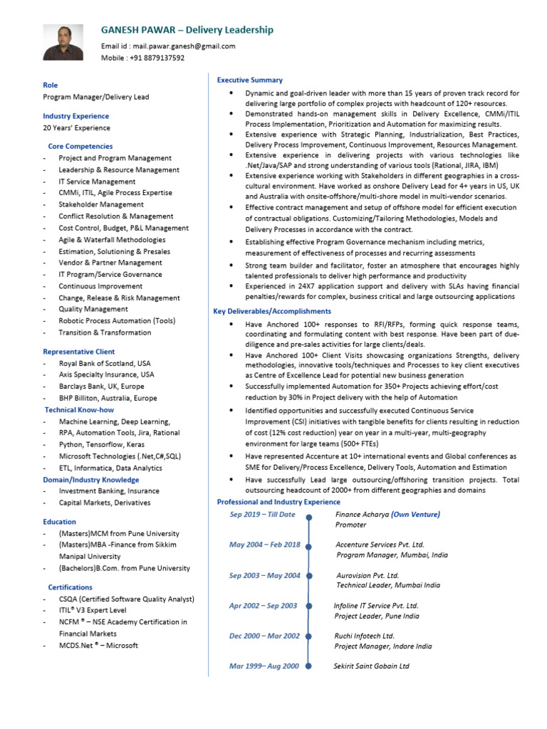 Ganesh Pawar Resume | PDF | Computing | Business