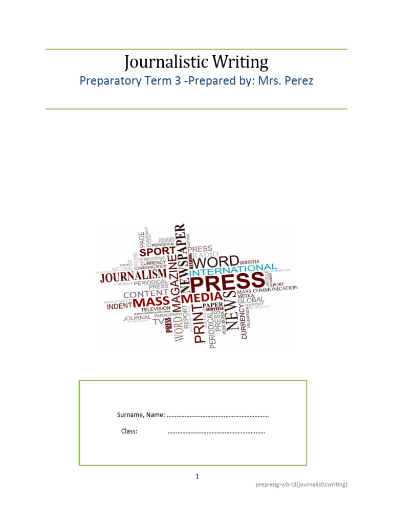 051 Eng t4 Writing (Journalisticwriting) | PDF | Interview | Journalism
