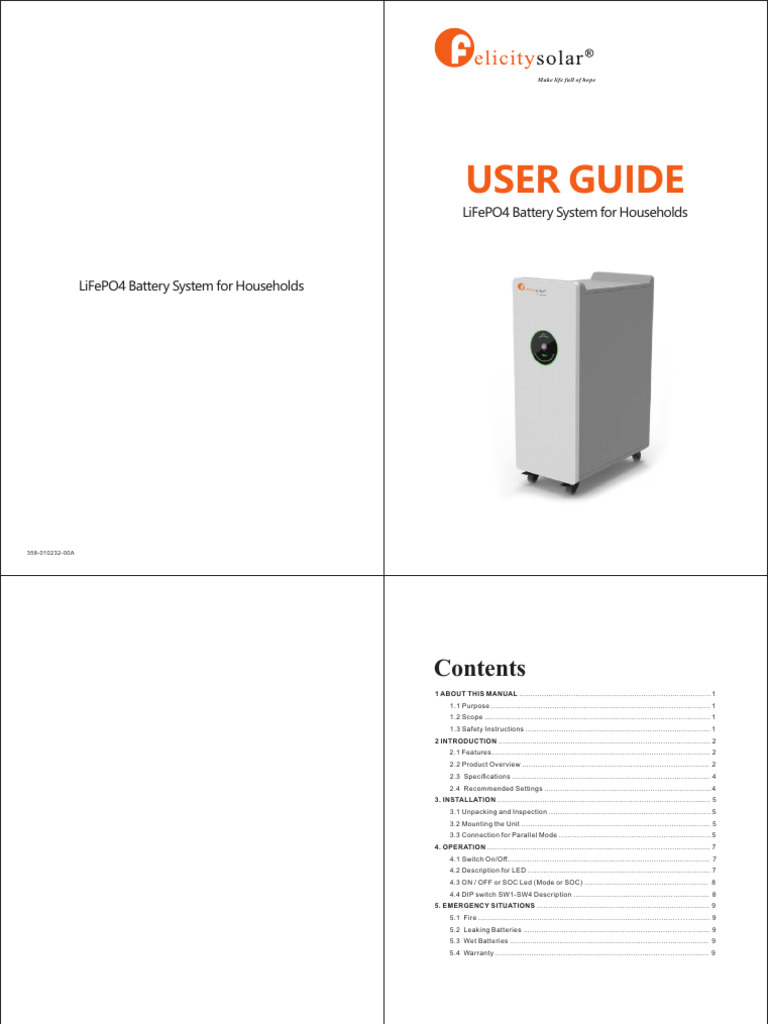 DataSheet - FelicitySolar - Battery 15 KWH Lithium Battery | PDF ...