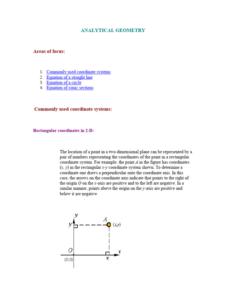 Analytical Geometry | PDF | Cartesian Coordinate System | Ellipse