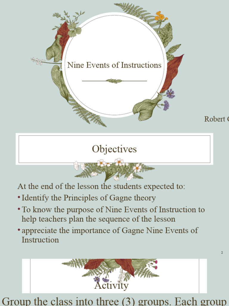 Nine Events of Instructions Presentation. 2 | PDF | Learning ...