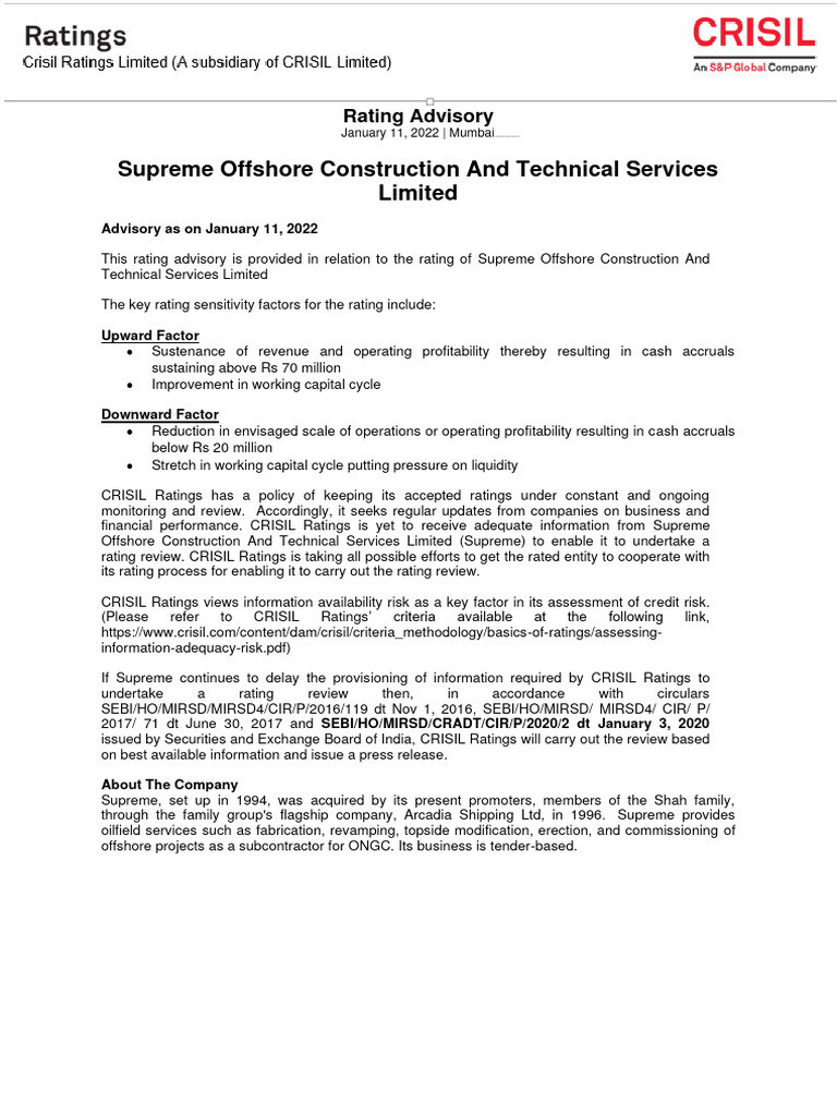 Supreme Offshore Construction and Technical Services Limited-RA | PDF | Damages | Securities ...