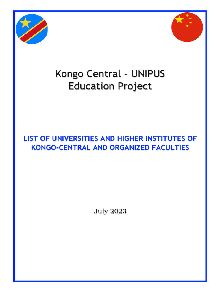 Kongo Central List of Universities | PDF | Science | Nursing