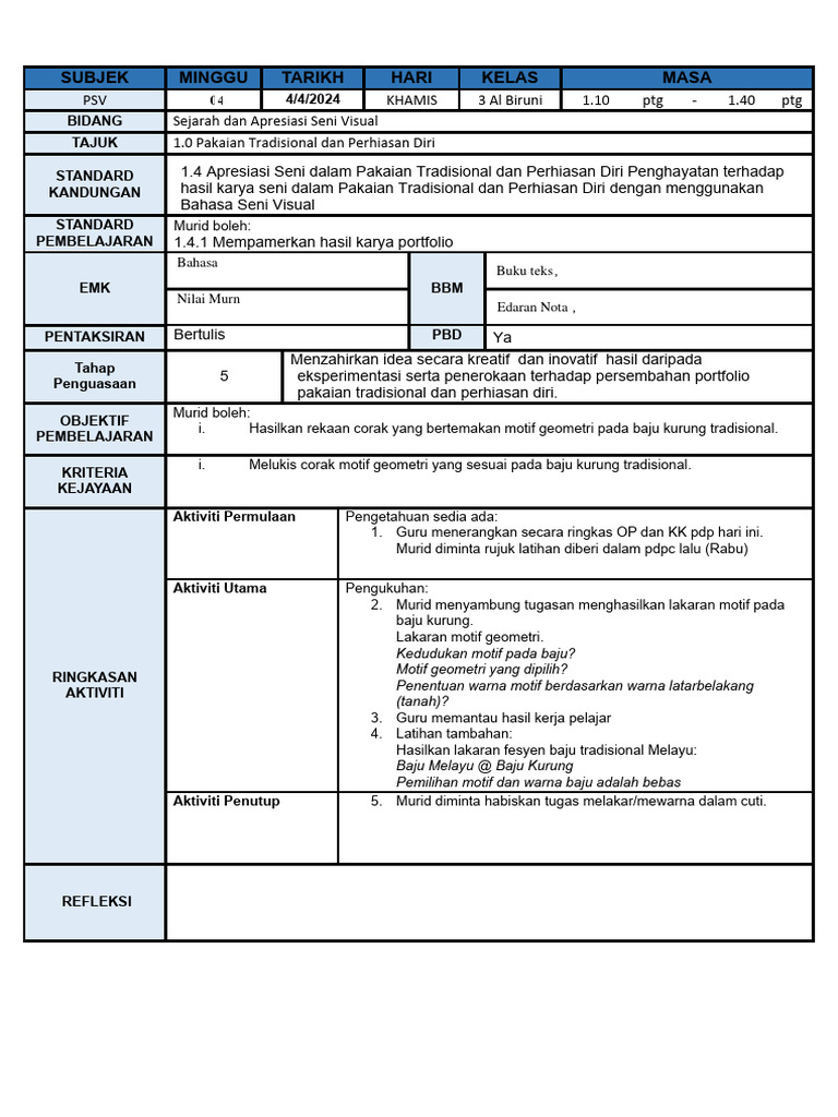 RPH PSV 3 Al Biruni 4.4.2024 Khamis | PDF