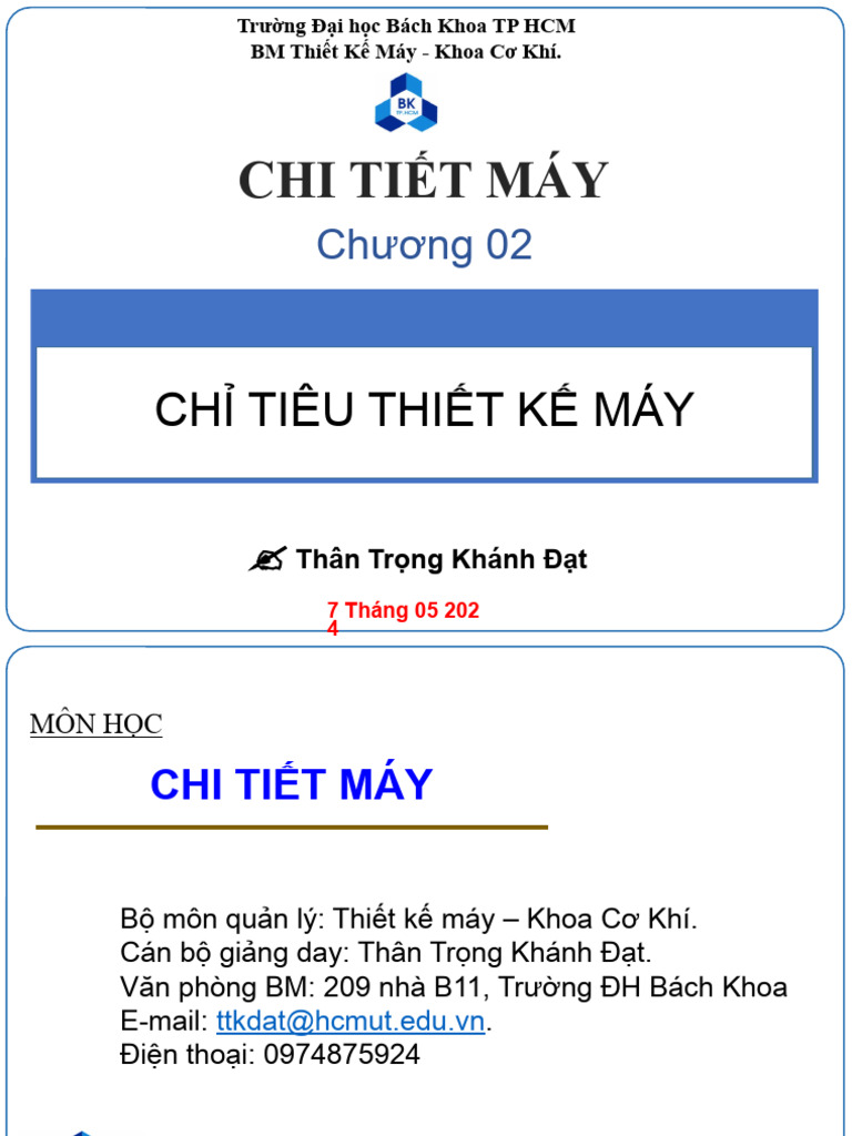 Chuong 02 - Chi Tieu Thiet Ke - Final | PDF