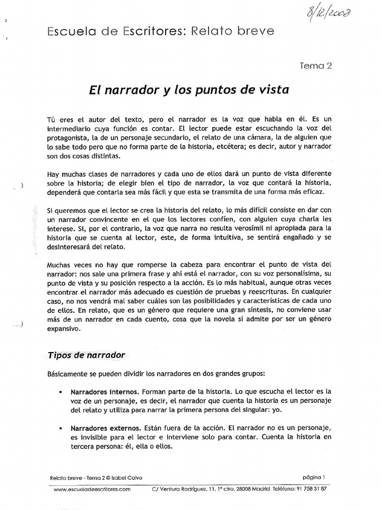 3 - El Narrador y Los Puntos de Vista | PDF