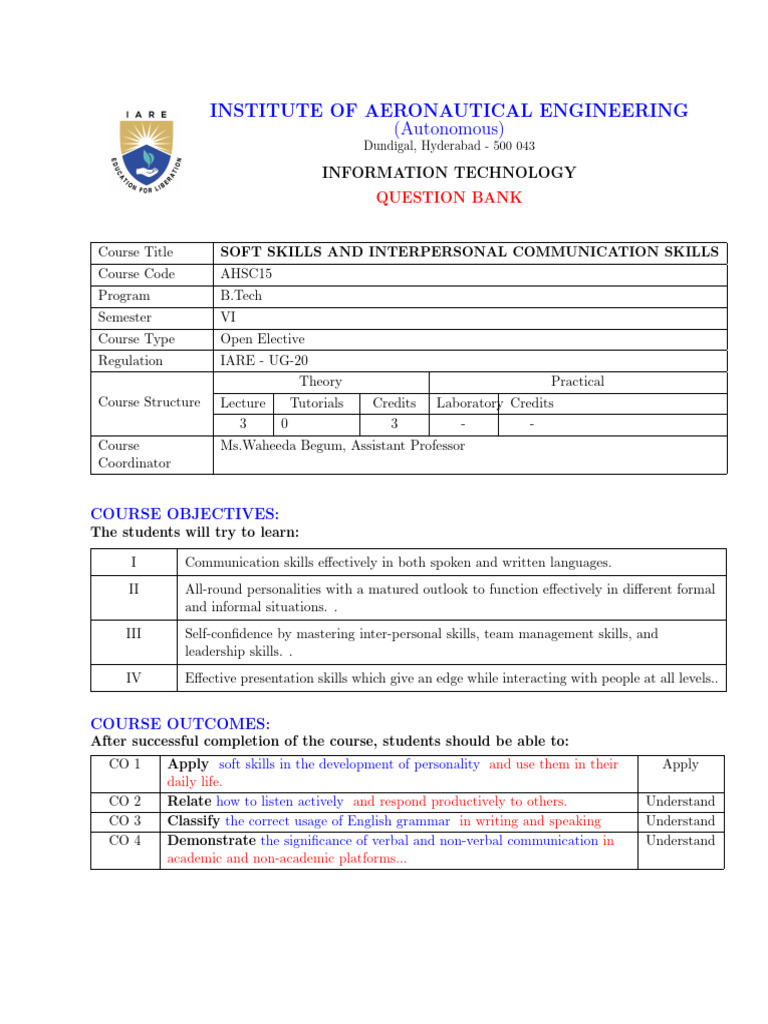 It Ssic QB Bat20 PDF | PDF | Communication | Learning