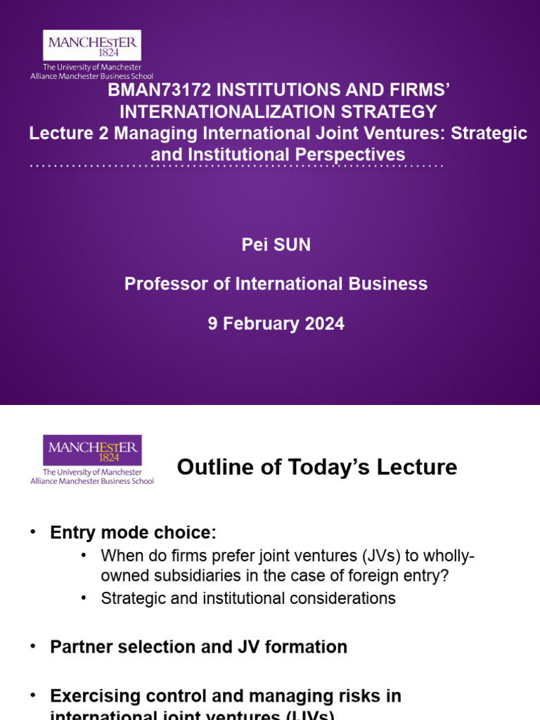 IFIS Lecture 2 International Strategic Alliances | PDF | Joint Venture | Business