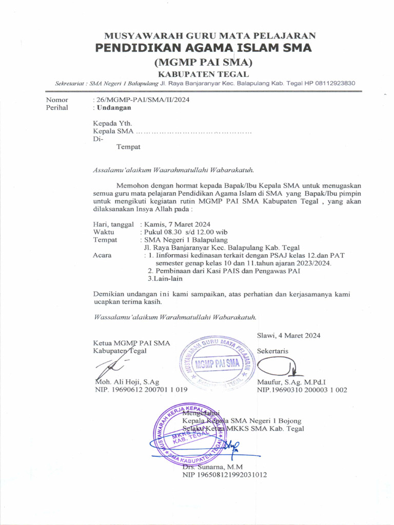 MGMP PAI Maret 2024 | PDF