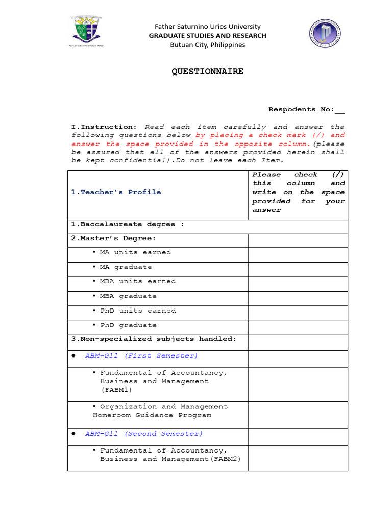 reviseQUESTIONNAIREnicah Docx23 | PDF | Learning | Teachers