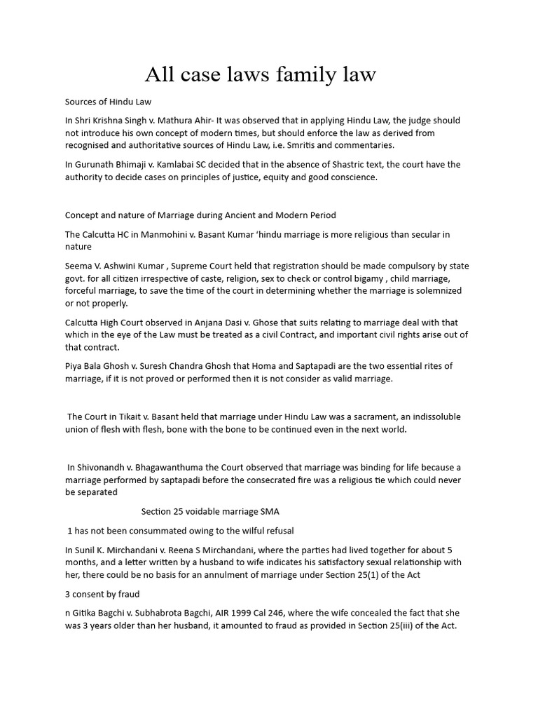 All Case Laws Family Law | PDF | Marriage | Annulment