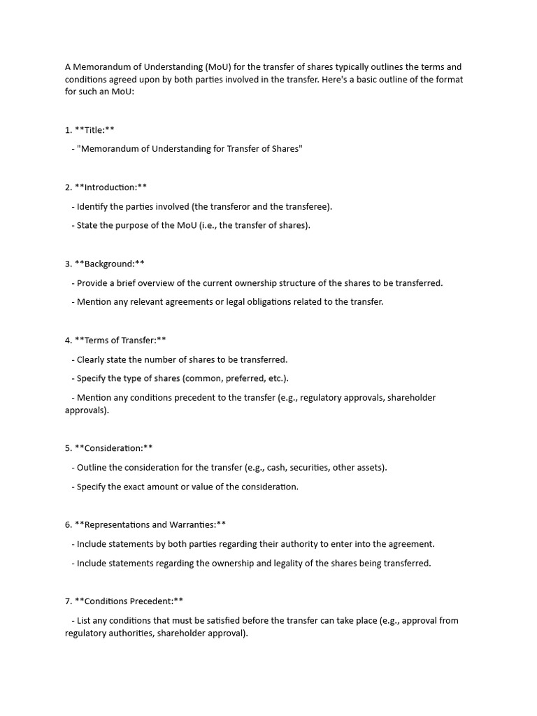 A Memorandum of Understanding | PDF | Private Law | Business Law