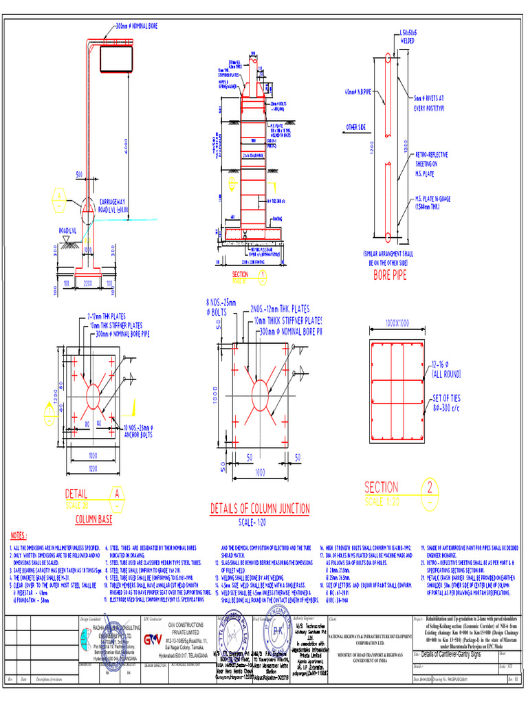Footing Detail of Cantilever-Gantry Sings-01 | PDF | Transport ...