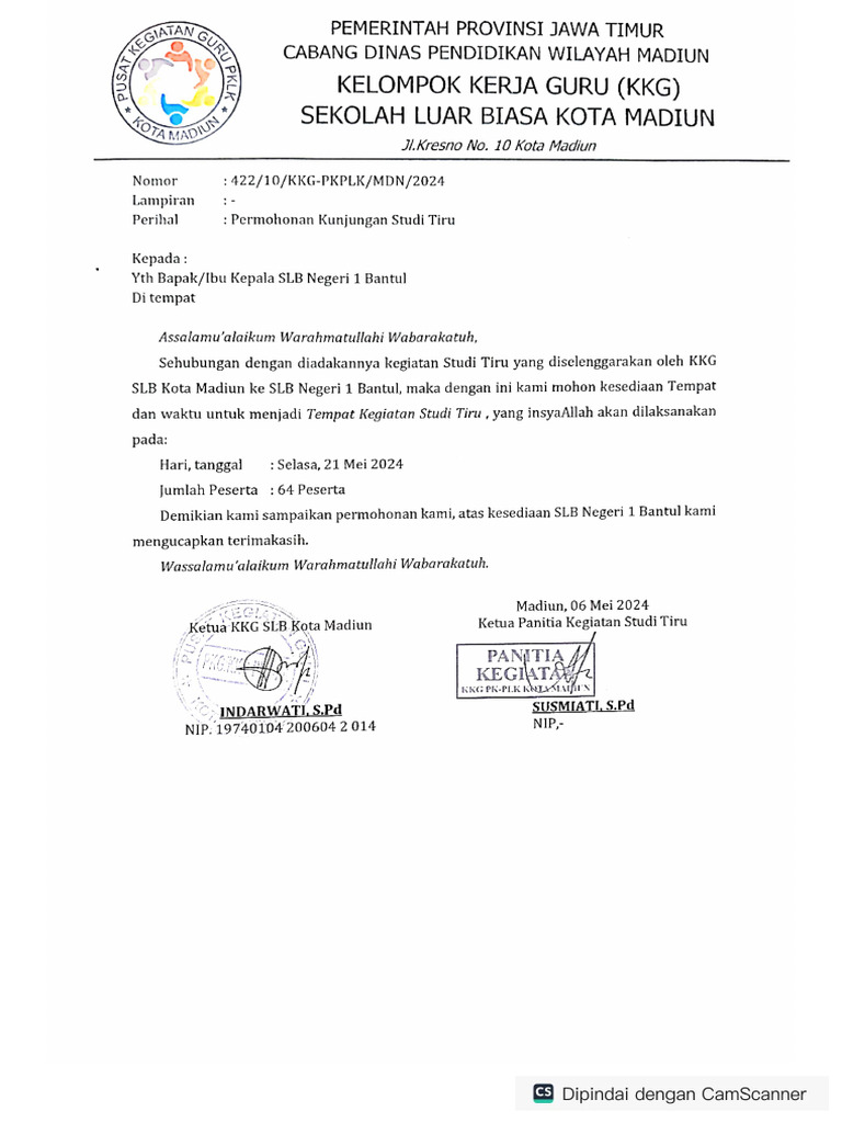 Surat Permohonan Studi Tiru | PDF