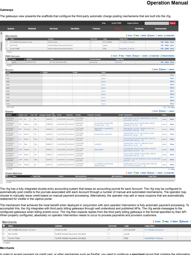 rXg Operation PMS Manual | PDF | Port (Computer Networking) | Ip Address