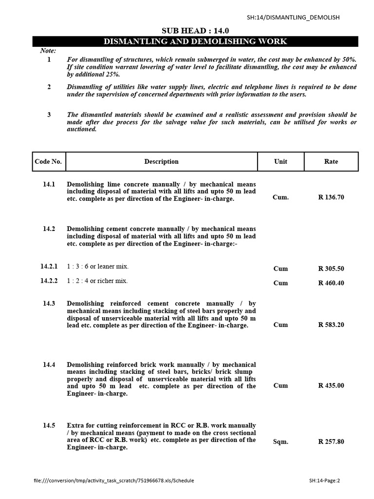 14 Building Works Dismantaling Demolishing | PDF | Concrete | Mortar ...
