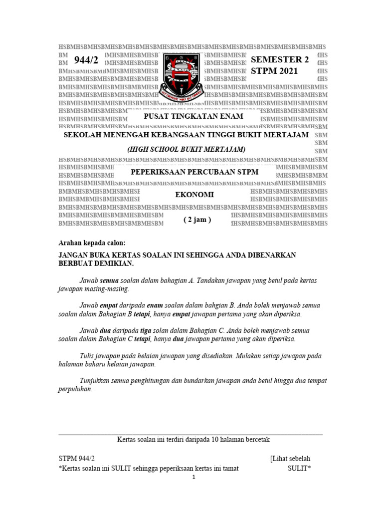 BM High School, Penang | PDF