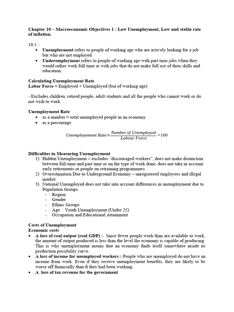 Chapter 10.1 | PDF | Unemployment | Labour Economics