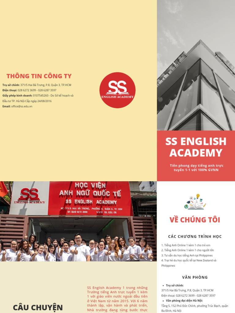 Thông Tin Khóa Học Ss English Academy | PDF