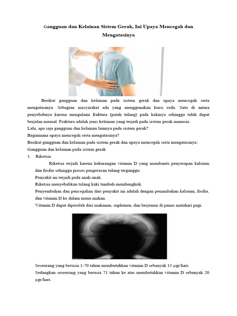 Gangguan Dan Kelainan Sistem Gerak | PDF