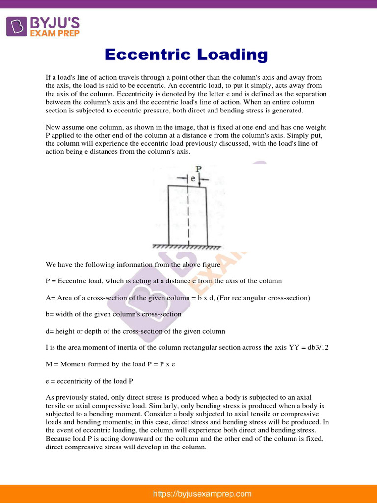 Eccentric Loading Gate Notes 68 | PDF | Bending | Stress (Mechanics)