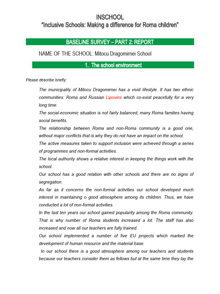 BASELINE SURVEY-part2 Clean (1621) | PDF | Teachers | Schools