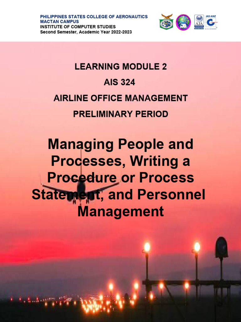 MODULE 2-AIS 324 AIRLINE OFFICE MANAGEMENT | PDF | Performance Appraisal | Goal