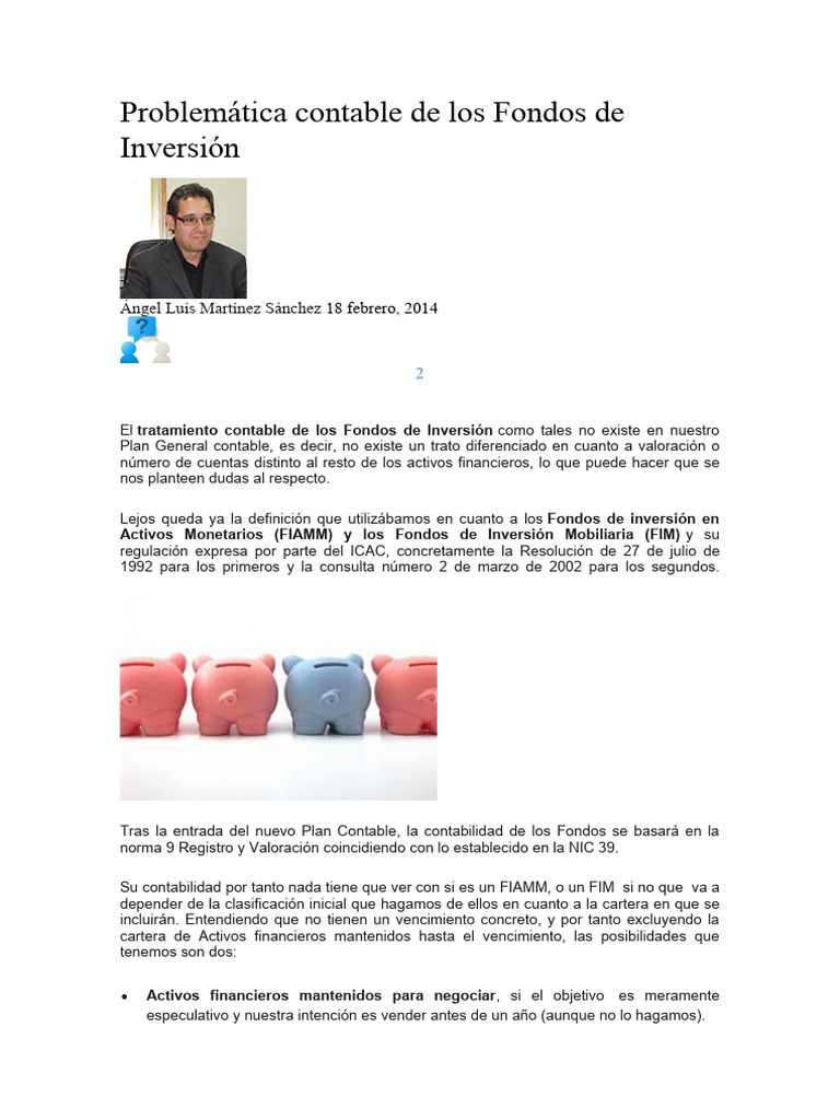 Problemática Contable de Los Fondos de Inversión (2018 - 12 - 25 12 ...