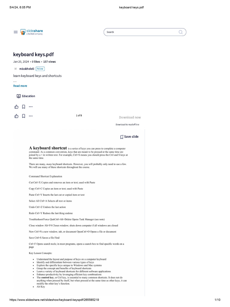 keyboard keys | PDF | Computer Keyboard | Control Key