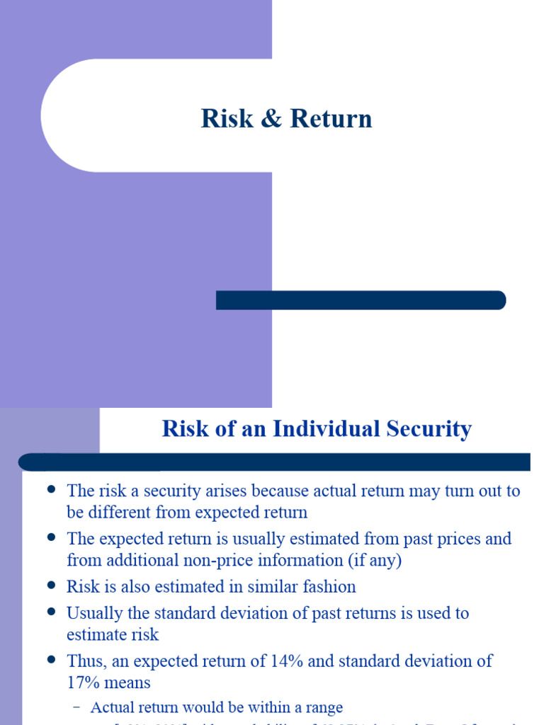 02B - Market Risk & Return | PDF | Financial Risk | Capital Asset Pricing Model