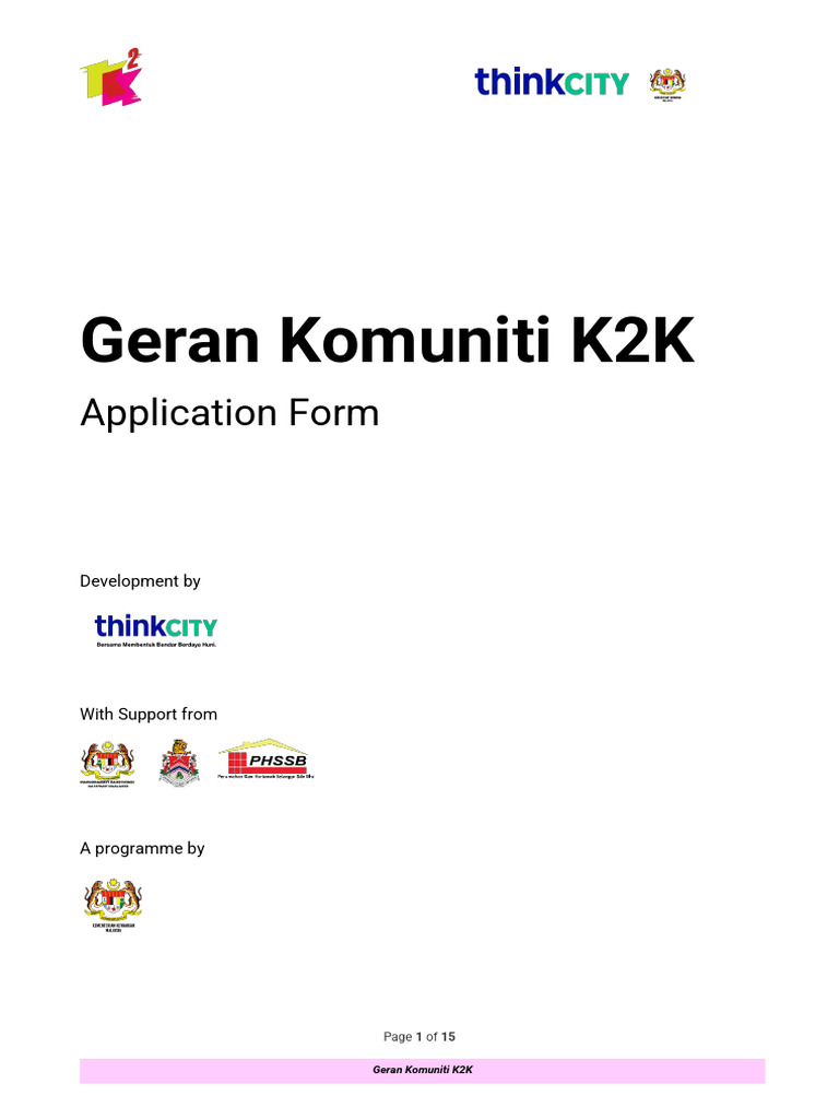 Geran Komuniti k2k Application Form en | Download Free PDF | Community